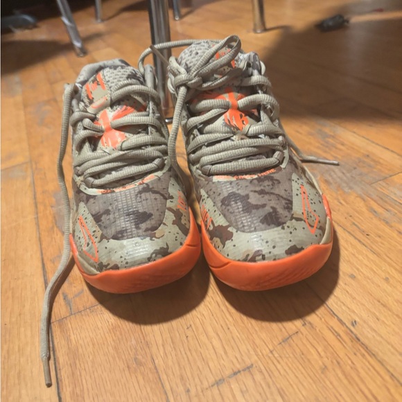 Puma | Shoes | Puma Kids Camouflage Sneakers With Bright Orange | Poshmark